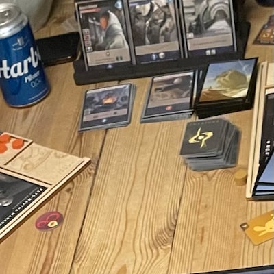 Two Tier Board Game Card Holder, Tabletop Gaming Card Rail, Wooden ...