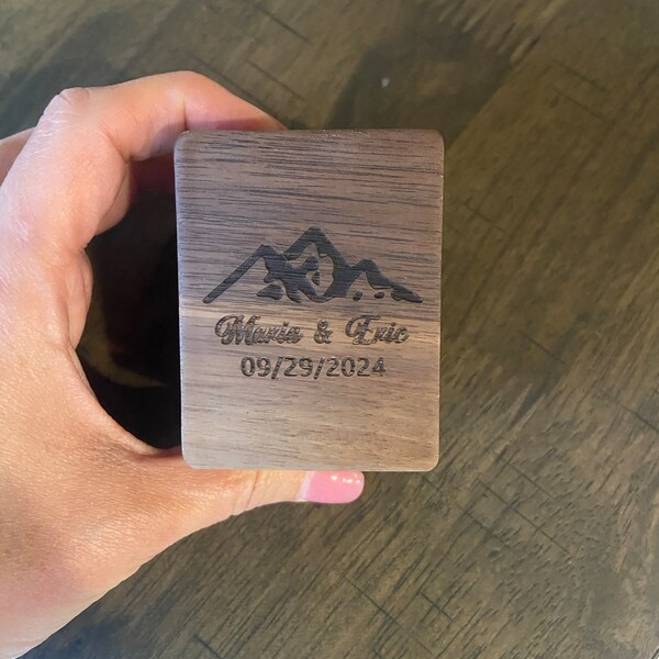 Custom Ring Box for 3 Ring, Engraved Engagement Wood Ring Box ...