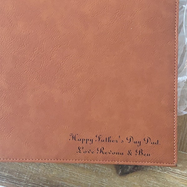 Fathers Day Personalised Leatherette Notebook With Pen Laser Engraved ...