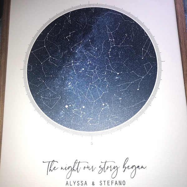 Night Sky Star Map Unique Birthday Gift Ideas for Wife | Unique Wedding ...