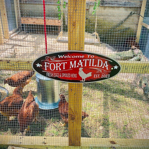Personalized Chicken Farm Sign, Chicken Kitchen Decor, Chicken Sign for ...