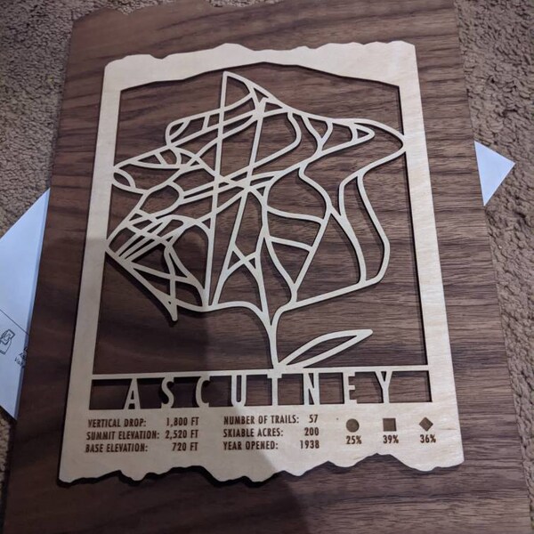 Ascutney Mountain Ski Map Decor Skiing Snowboarding Ascutney Vermont ... Ascutney Mountain Ski Map Decor Skiing Snowboarding Ascutney Vermont ...