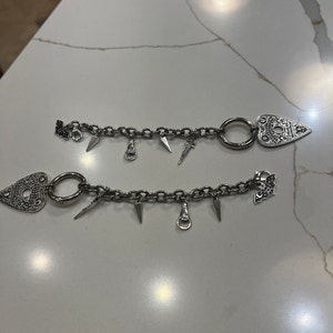 BARBED WIRE LEATHER Boot Strap, Holographic Vegan Leather Boot Chain ...