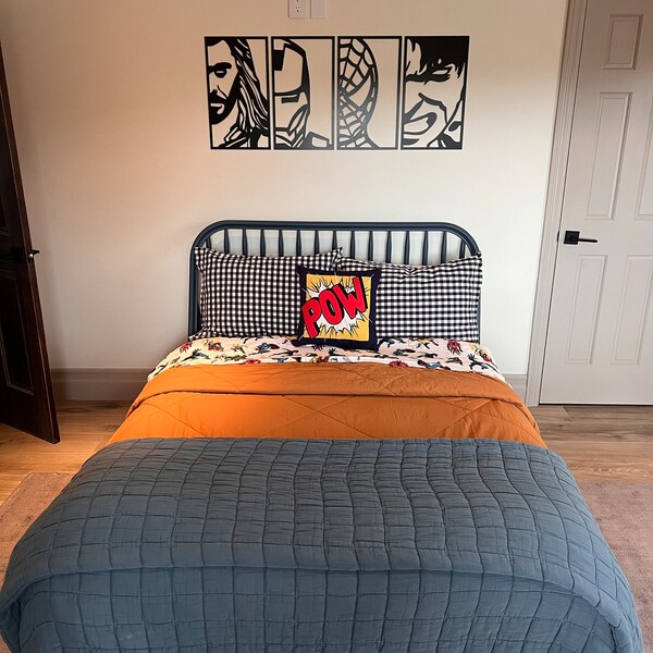 Spiderman Face Silhouette Wood Wall Art, Geometric Spider Man Wall ...