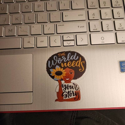 Afro Girl Sticker Female Empowerment African American Laptop Decal ...