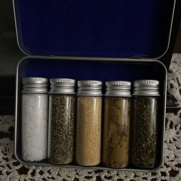 Modern Pocket Spice Kit Bottles With Aluminum Caps BUSHCRAFT, BUG-OUT ...