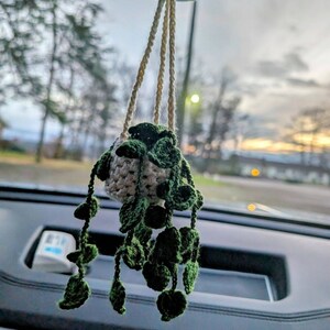 Plant Crochet Pattern, Fern Plants, Daisy Plants Car Hanging Pattern ...