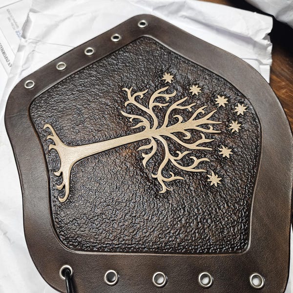 Leather Archery Bracer, Hand Tooled Armguard. Celtic Stag Design.larp ...