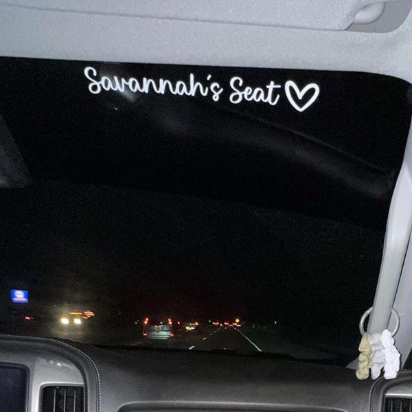 Girlfriends Name Seat Sticker for Car, Girlfriend Vinyl Name Decal ...