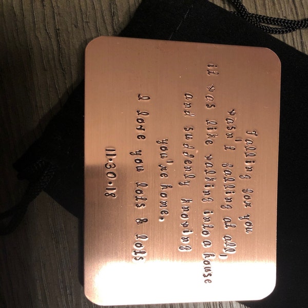 Copper Anniversary - Custom Copper Wallet Insert - Customized Metal ...