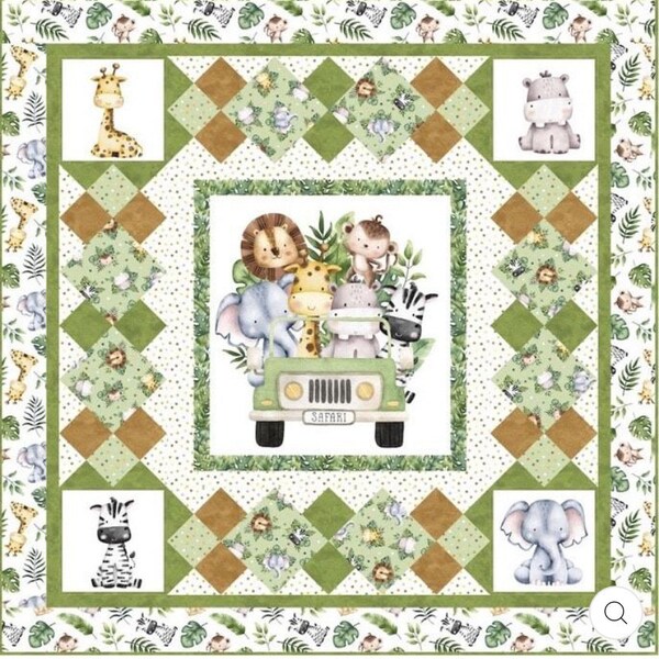 Wee Safari White Growth Chart Panel by Northcott Fabrics 25648 10 (#232 ...