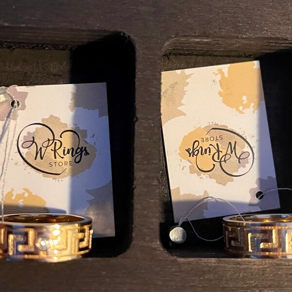 Greek Wedding Band in 14k Yellow Gold, 7mm Greek Wedding Band, Antique ...