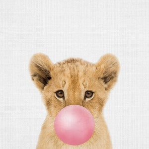 Any 6 Bubble Gum Animal Digital Download, Animals Blowing Bubble Gum ...