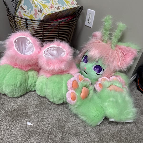 Kig Fursuit Head Cat Furry Head With Lolita Clips, Kig Kemono Fursuit ...