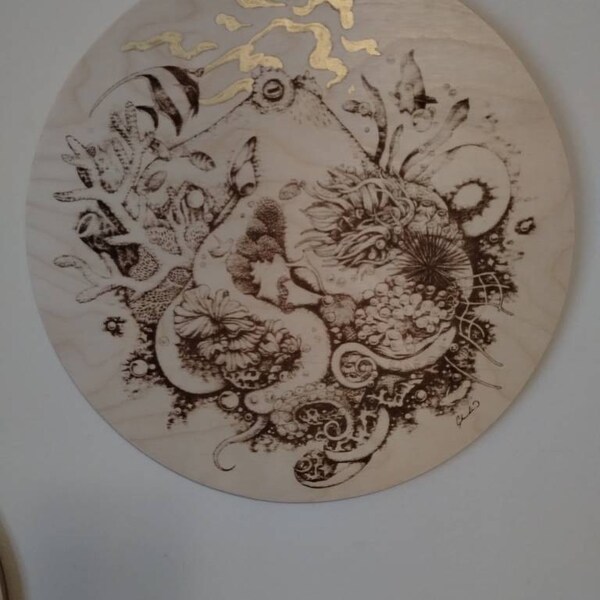 Octopus Garden Pyrography, Wood Burning of Octopus, Octopus Artwork ...