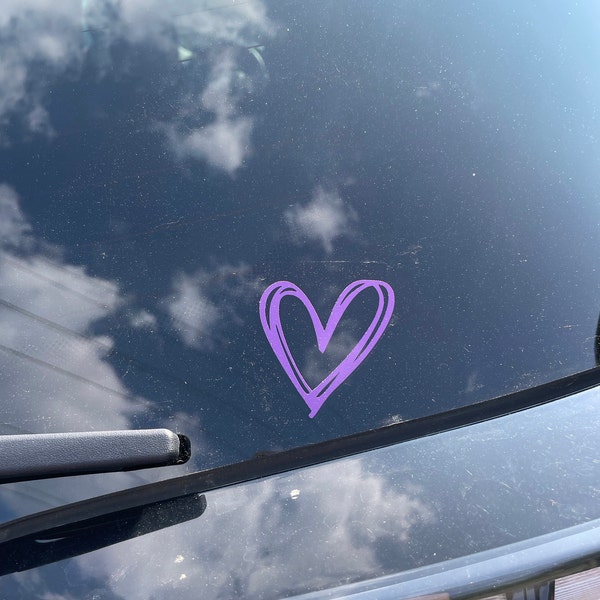 Heart Decal | Hand Drawn Heart Car Decal | Scribble Heart Decal | Heart ...