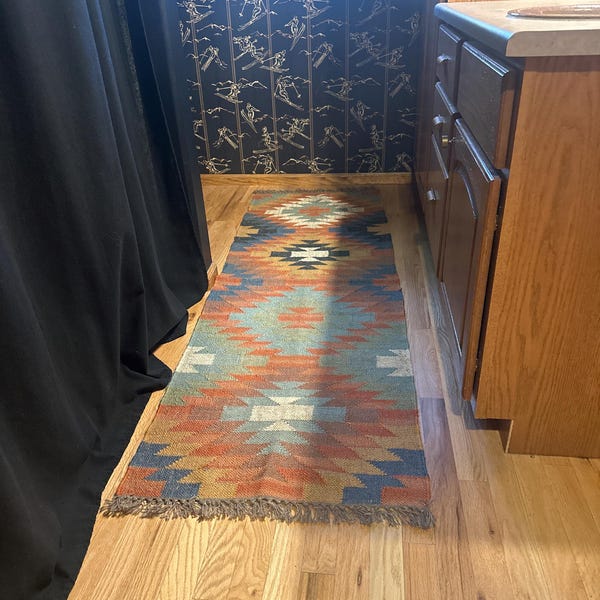 4x8 Feet Wool Jute Kilim Rug,vintage Area Rug Boho Decor Rug,handmade ...