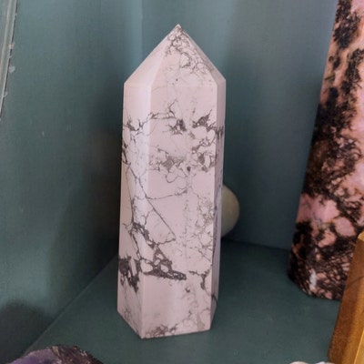 Large White Howlite Crystal Tower - Etsy
