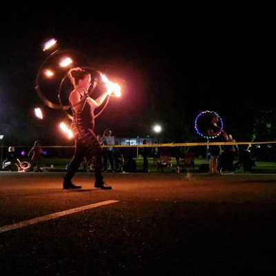 Pair of Fire Torch Fire Eating / Fleshing Torches Rubber Skull Grips ...