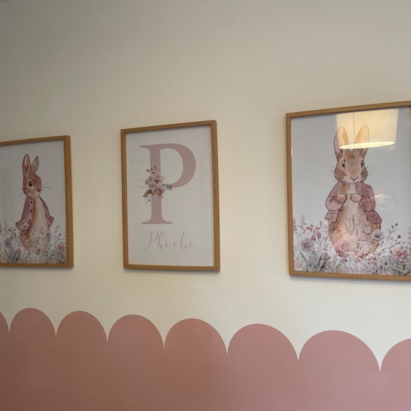Peter Rabbit Prints,girl Nursery Prints,nursery Wall Decor,pink,floral ...