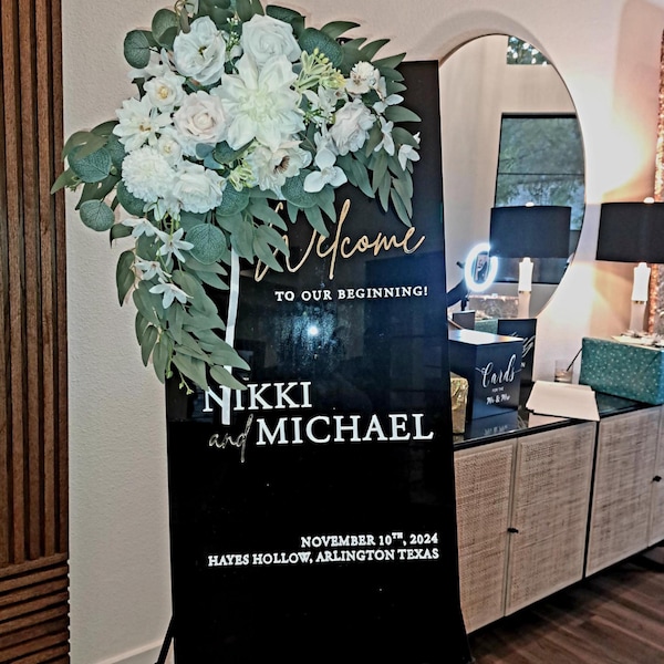 Elegant Seating Chart and Welcome Sign - Wedding Sign Bundle - Black ...