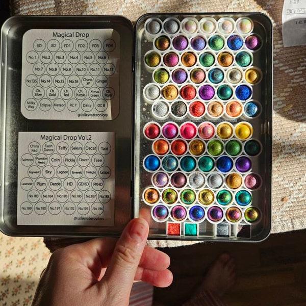 1 & 2 Magical Drop Tiny Sampler Set Handmade Shimmer Hologram Color ...