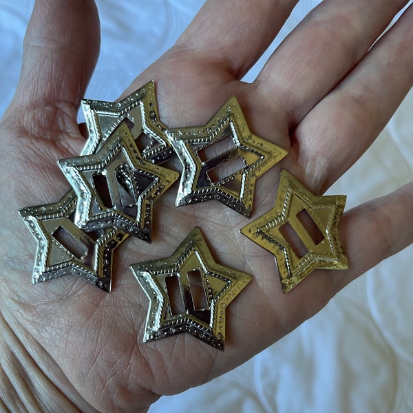 Vintage Silver Star Conchos (6 Pieces or 20 Pieces) - Etsy