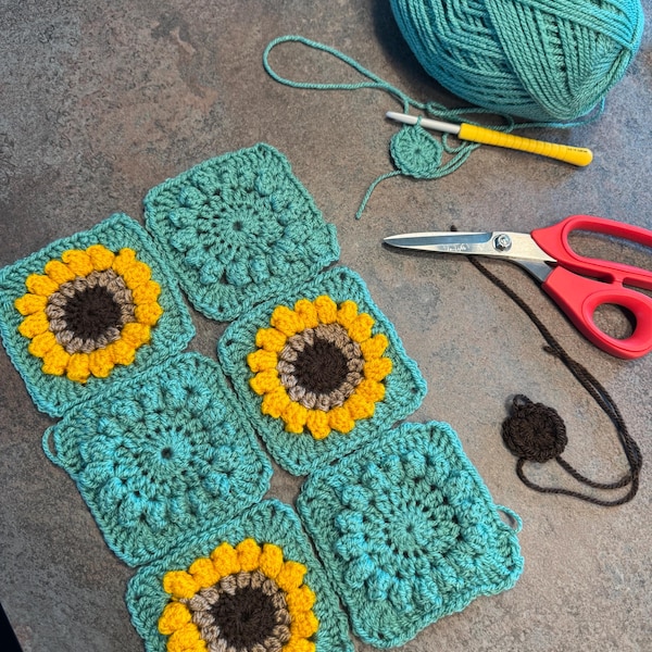 Granny Square Pattern - Flower Granny Square - Spring Granny Square ...