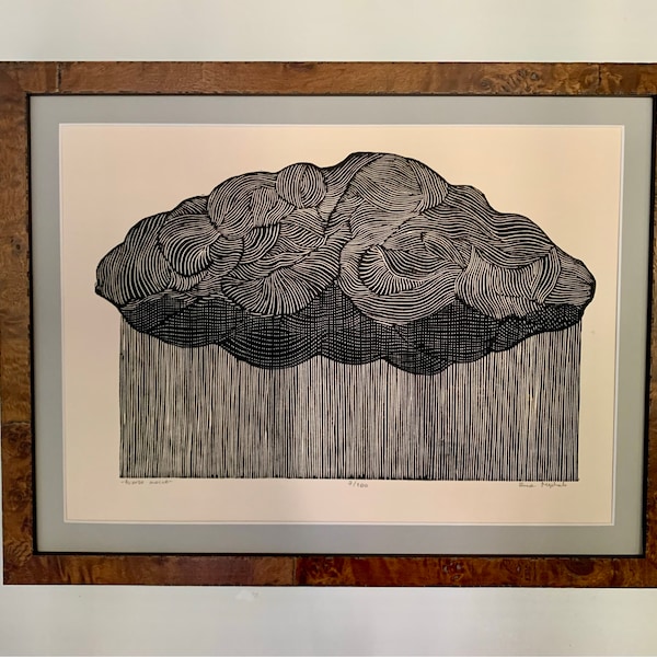 Linocut Ink Octopus Original Art Print, Limited Edition, Zoological ...