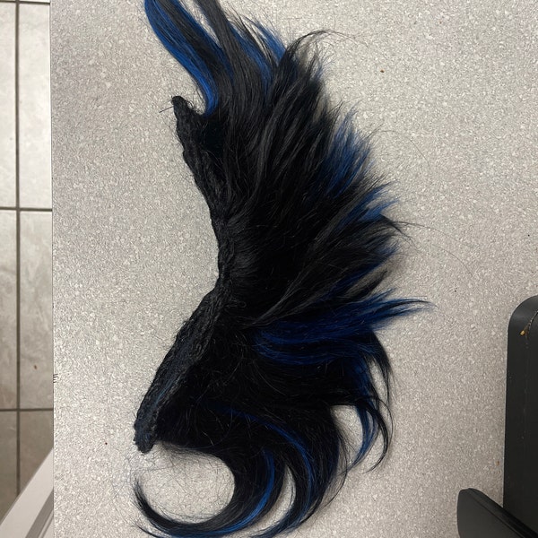 Feather Mohawk Wig, Spike Mohawk Warrior, Black Mohawk Blue, Drag ...