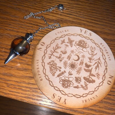 Pendulum Board Kit Herbal Wooden Scrying Board Plants Medicine ...