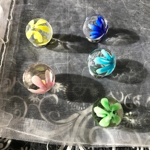 Mini Natural Earth Mars & Moon Set of 3 Art Glass Marbles W | Etsy