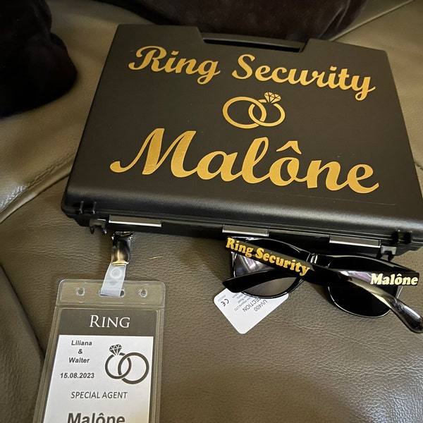 Ring Security Box + Sunglasses + Badge, Ring Security Set, Ring Bearer ...