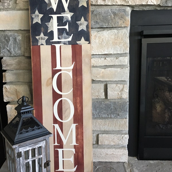 Welcome Sign/ Porch Sign/ Patio Sign/ Penn State/ Football Sign ...