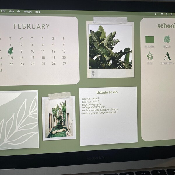 CALENDAR 2022 Desktop Wallpaper - Green Desktop Organizer for Students ...
