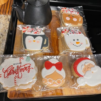 Merry Christmas 3pc Cookie Gift Set Holiday Gift Box Santa and Mrs ...