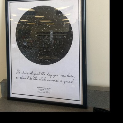 Custom Star Map Valentine's Christmas Gift First Kiss Poster Love ...