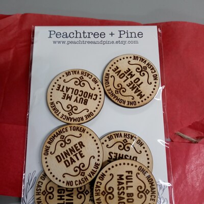 Romance Tokens for Him or Her Valentine's Day Couples Romantic Gift ...