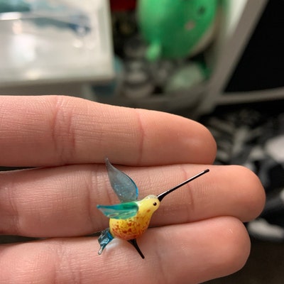 Super Mini Glass Hummingbird, Glass Miniature, Bird Sculpture, Small ...