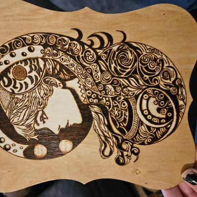 Hand Wood Burned Sun and Moon Treasure Box. Pyrography. Witch. Nature ...