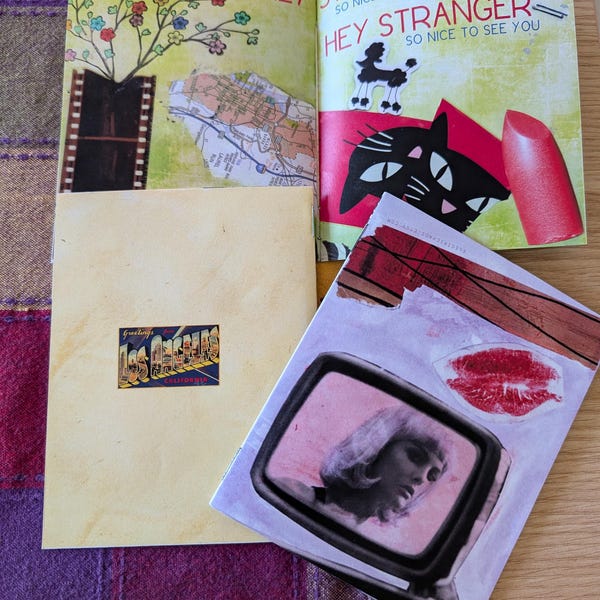 Collaged Cat Envelope Set - Etsy