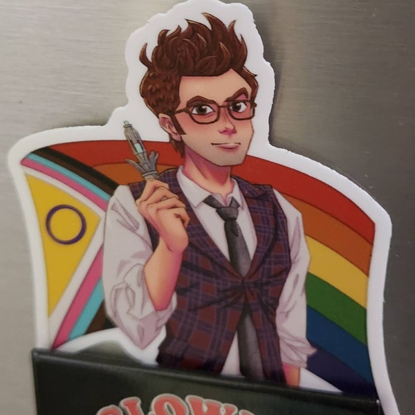 Pride Flag 14th Doctor Sticker, David Tennant, Doctor Who, Fourteenth ...