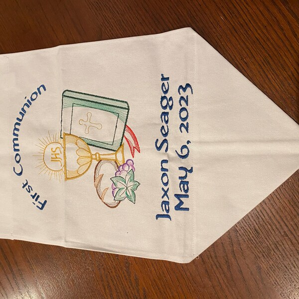 Personalized First Communion Banner With Bible, Chalice and Bread - Etsy