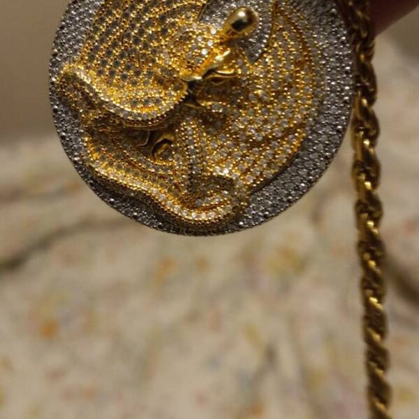 Iced Tupac Euthanasia Medallion Pendant: Sterling Silver, 14k Gold ...