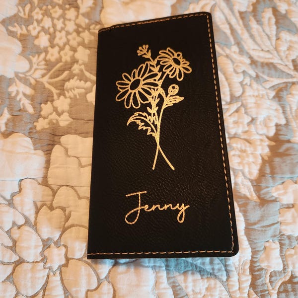 Custom Monogram Checkbook Cover, Personalized Checkbook Holder, Custom ...