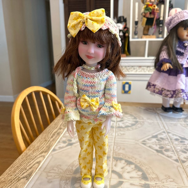 Aqua Ruffled Dress Set for Ruby Red Fashion Friends 14" Doll Handmade ...