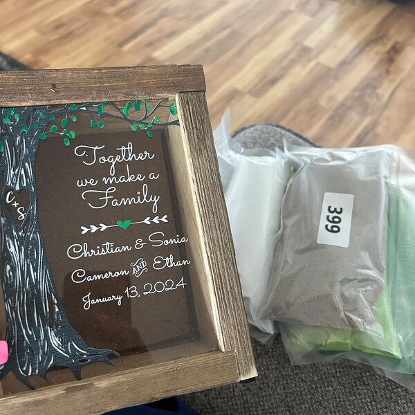 Sand Ceremony Set for Blended Family, Rustic Wedding Shadow Box Sand ...