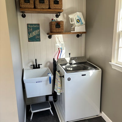 Extra Long Rustic Laundry Room Rack, Drying Rack, Clothes Drying Bar ...