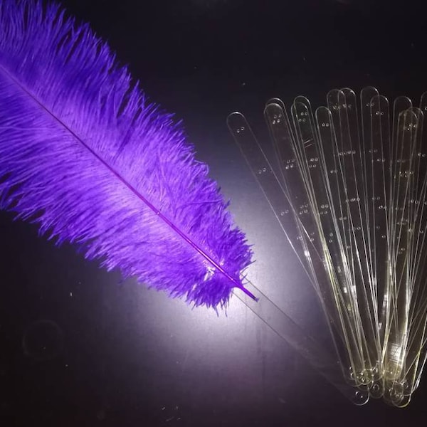 Burlesque Feather Fan Staves Plastic DIY Making Supply With Hardware ...