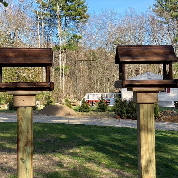 Ceder Wood 4x4 Post Mount for Large Bird Feeders or Bird House, TBNUP ...